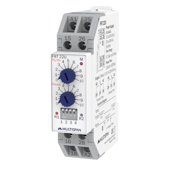 MULTISPAN Din Rail Mount Forward-Reverse Timer, FRT-22U – exerlon.com.my