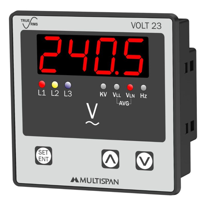 MULTISPAN 3 Phase Digital Voltmeter (1 Display) 72×72, VOLT-23 ...