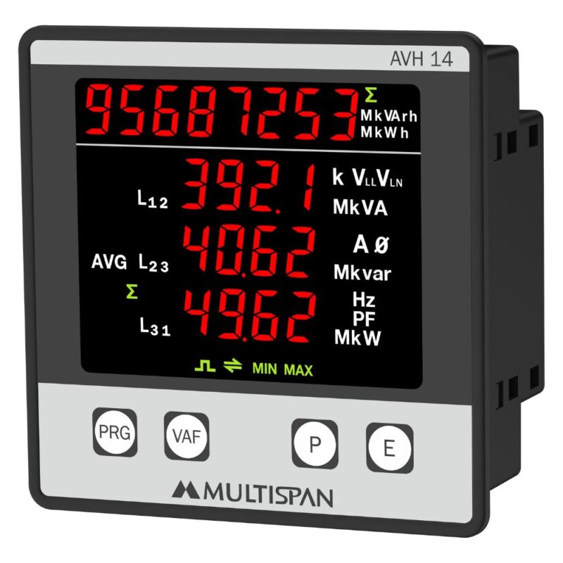 MULTISPAN 3 Phase Digital Power Meter (DPM) with kWh Display 96×96, AVH ...