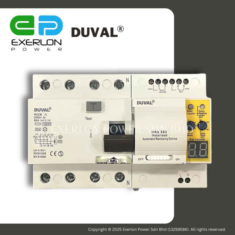 Duval RCCB Single and Three Phase RCCB with Auto Reset System – exerlon ...