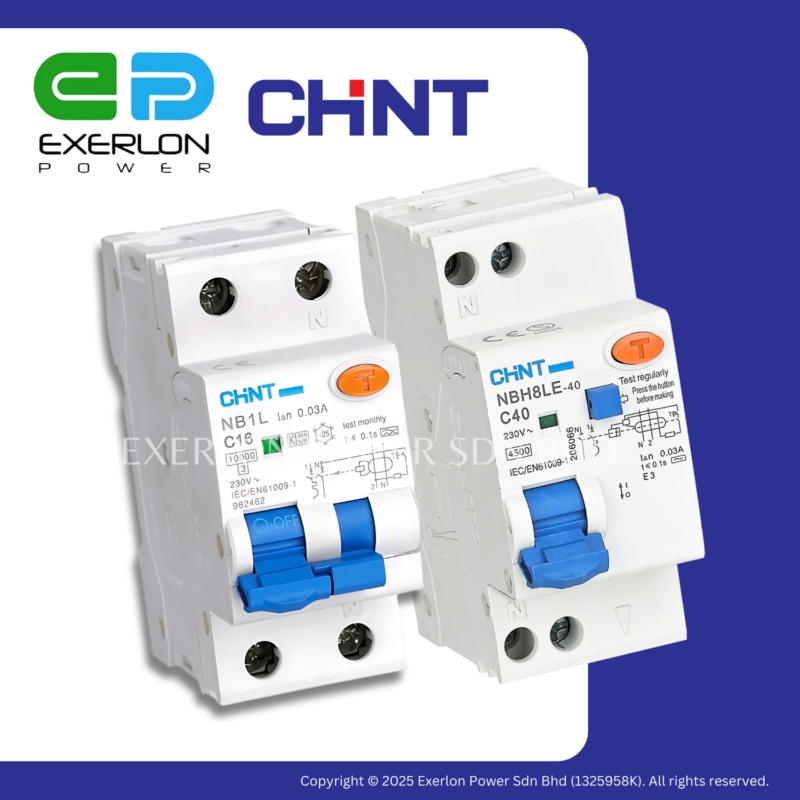 CHINT RCBO/RCCB 25A, 1P+N, 10mA (Water Heater Earth Leakage Protection ...