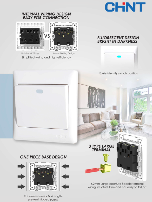 CHINT NEW7-G Series Switches & Sockets (WHITE) – exerlon.com.my
